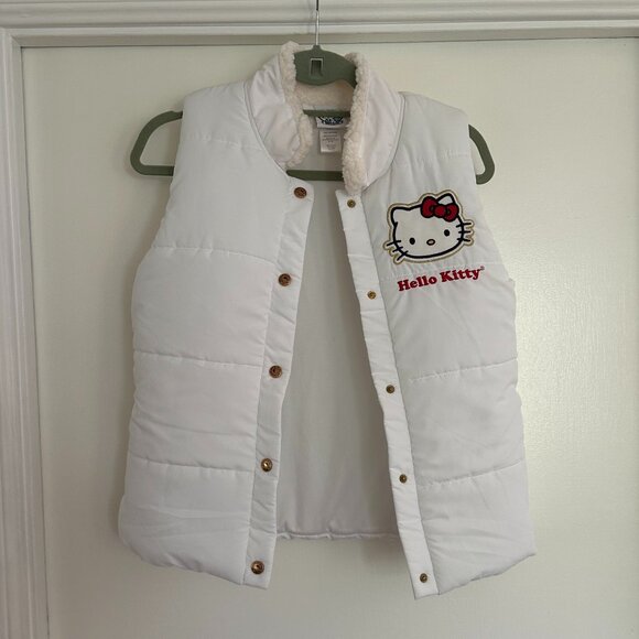 Hello Kitty | Jackets & Coats | Hello Kitty White Puffer Vest Xl | Poshmark